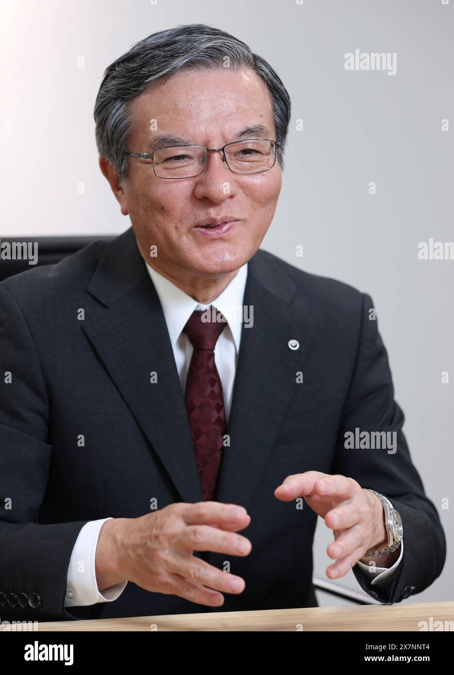 Akira Shimada, President and CEO of NTT., attends an interview in Tokyo ...