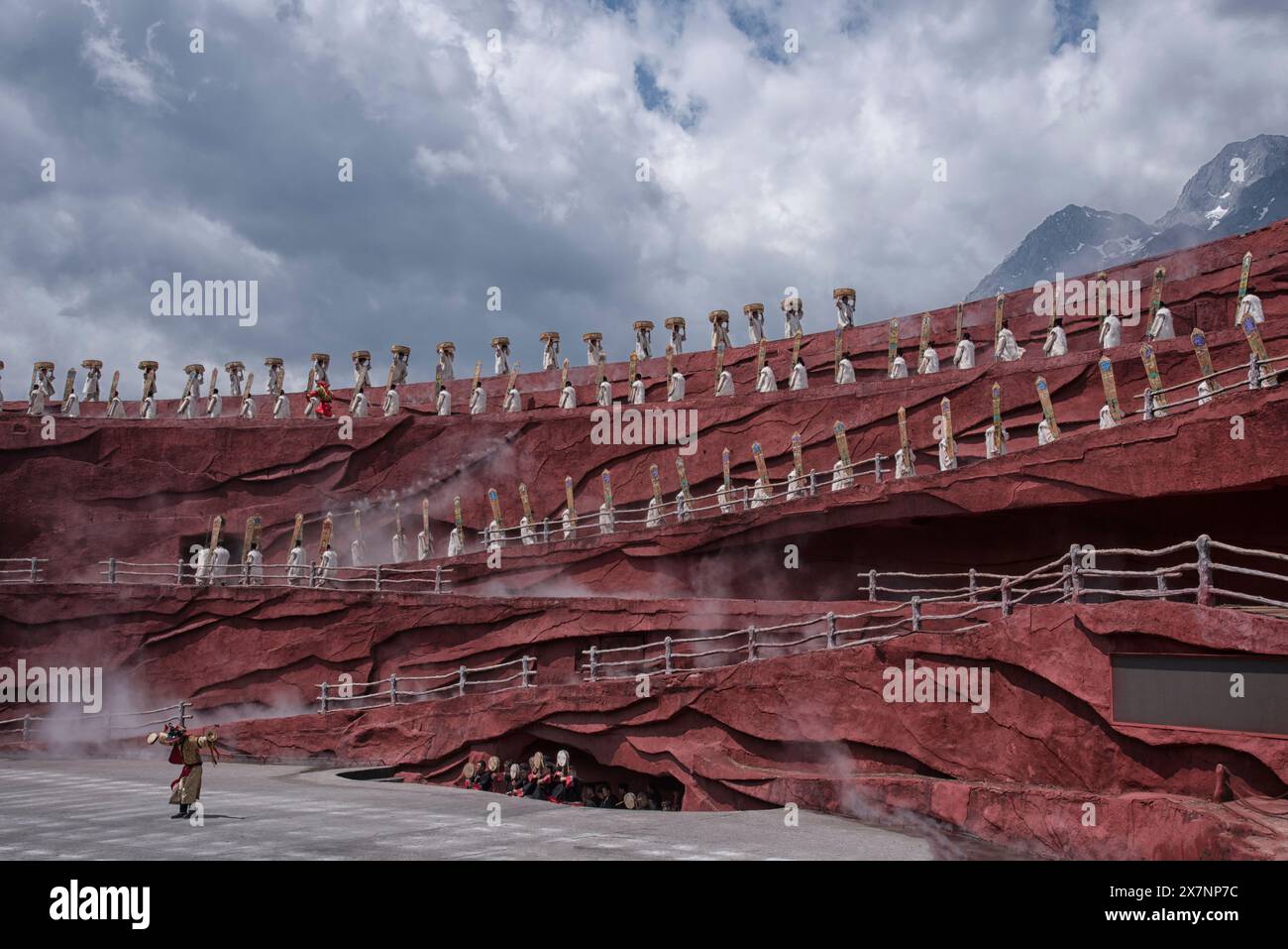 Yunnan, China. April 21, 2024:Impression folk dance outdoor theatre a ...