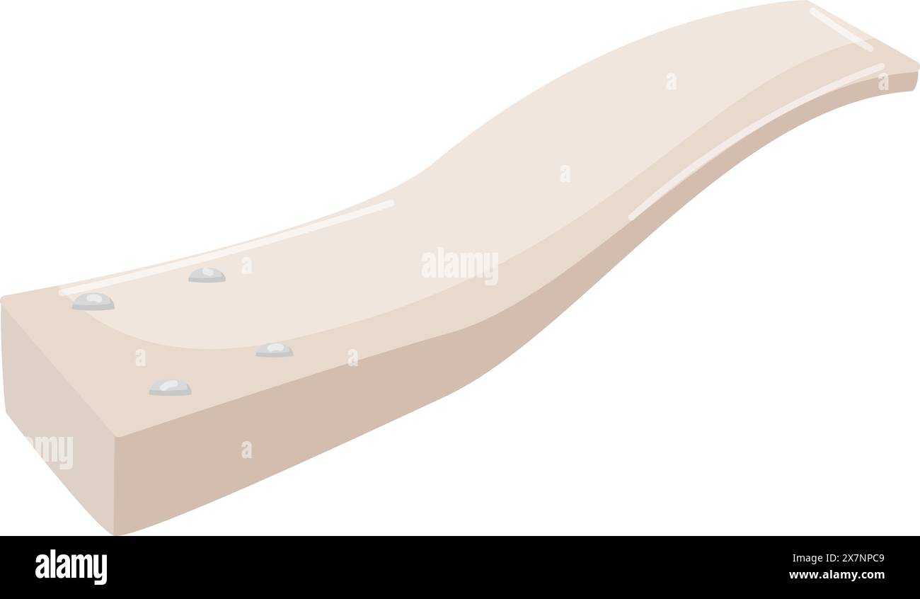 Vector illustration of a simple beige playground slide on a white ...