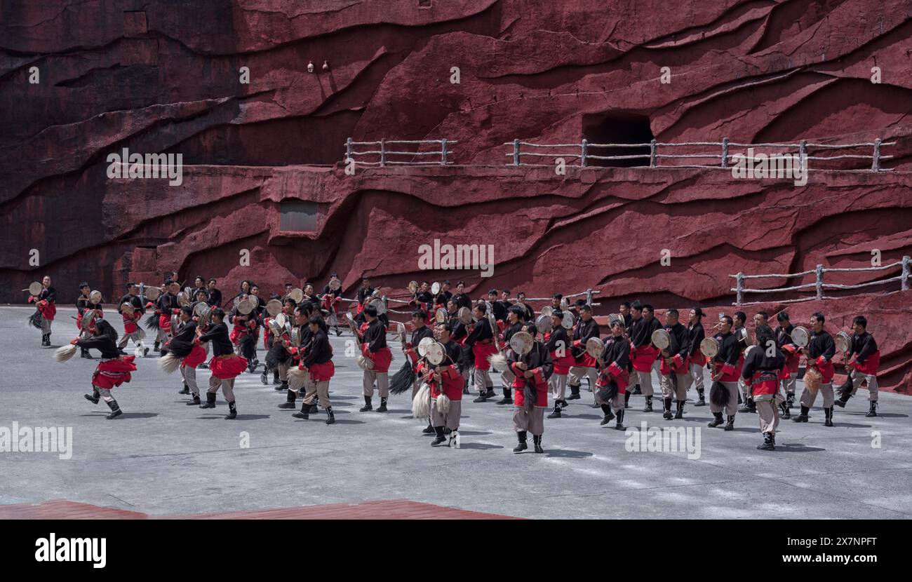 Yunnan, China. April 21, 2024:Impression folk dance outdoor theatre a ...