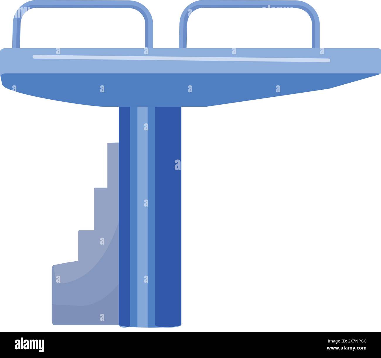Vector graphic of a stylized blue diving board with steps Stock Vector ...