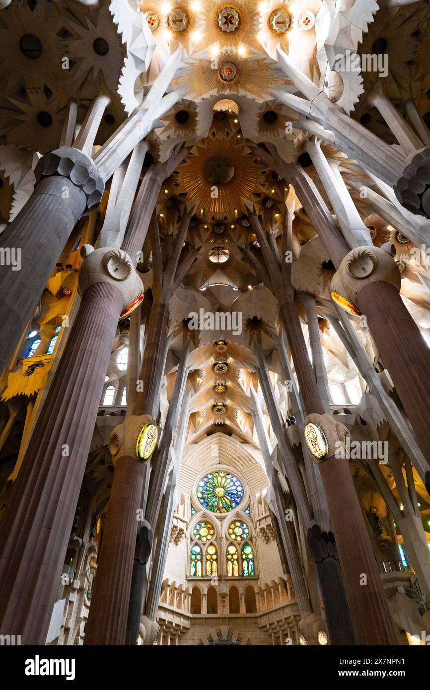 Sagrada Familia, a church, basilica, designed by Antonio Gaudi, in ...