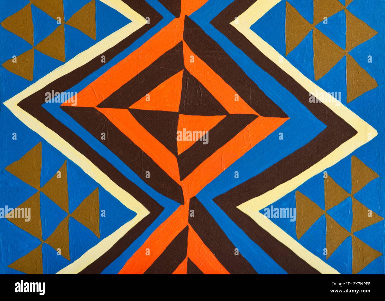 earthy geometric african pattern handmade on canvas, backgrounds and ...