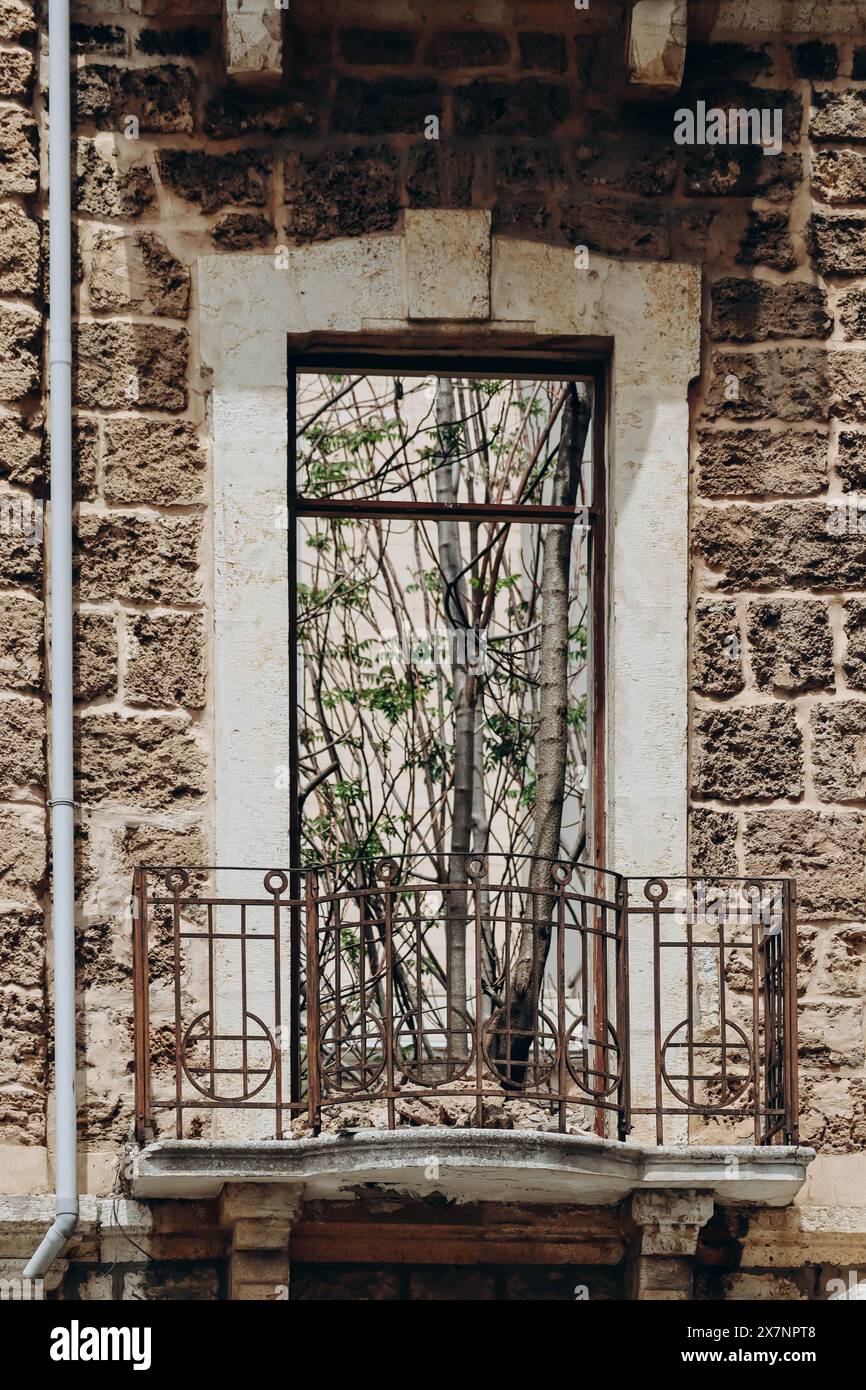Abandoned and destroyed buildings in the Achrafieh district in Beirut ...