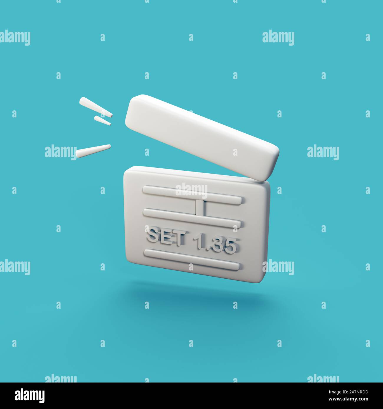 Movie cut - stylized 3d CGI icon object, Not gen Ai Stock Photo - Alamy