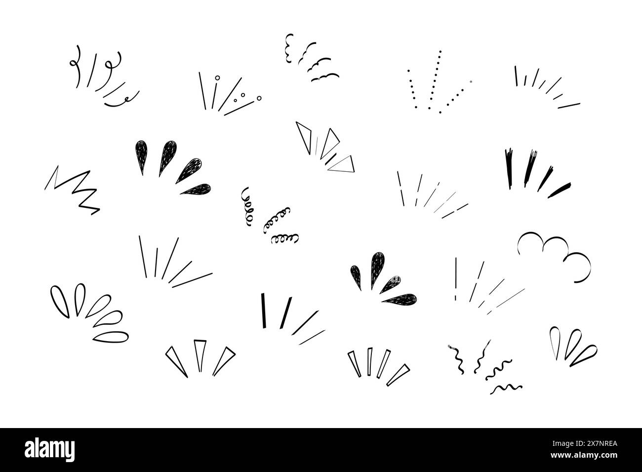 Pop line frame comic anime effect healine mark, suprise doodle emotions ...