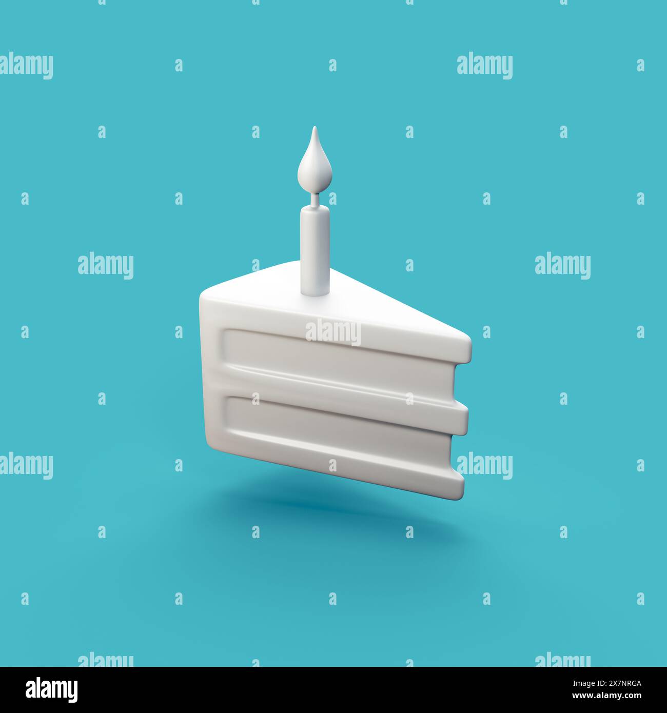 Piece of Birthday cake - stylized 3d CGI icon object, Not gen Ai Stock ...