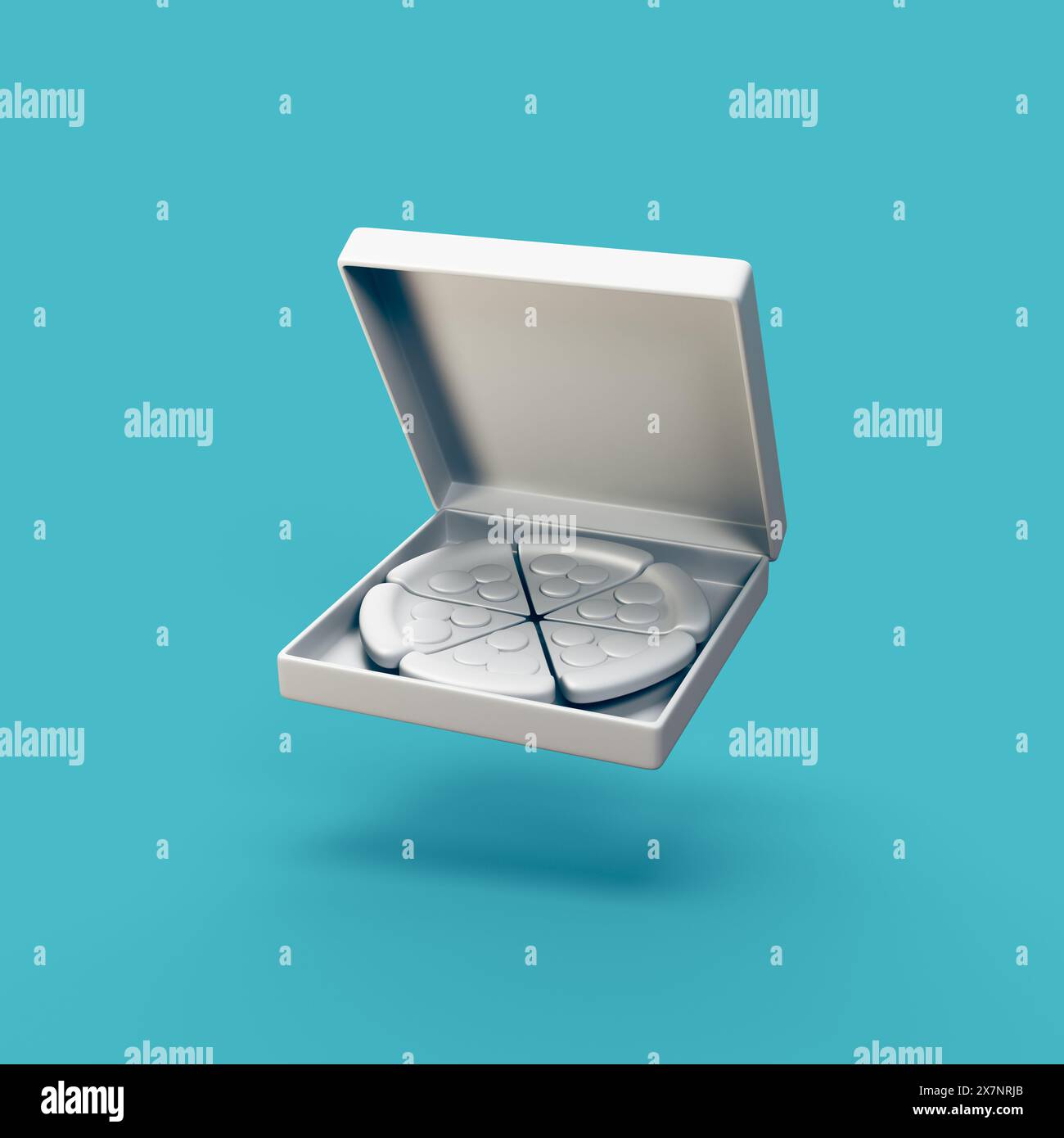 Pizza in open box - stylized 3d CGI icon object, Not gen Ai Stock Photo ...
