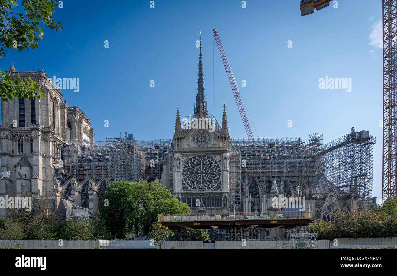 Paris, France - 05 20 2024: Notre Dame de Paris. Panoramic view of the ...