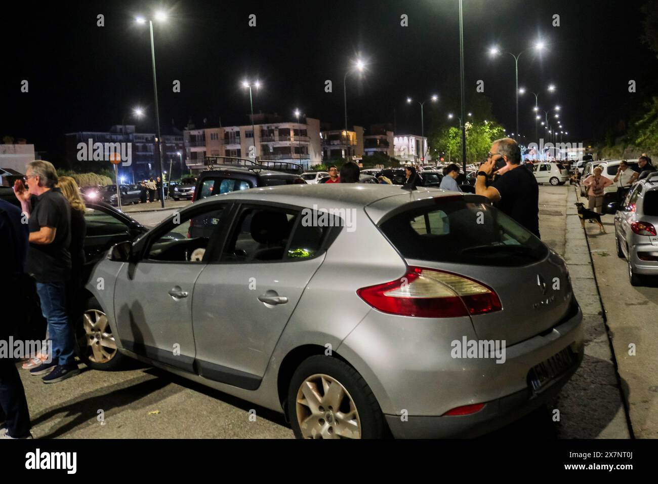 People in the street after the earthquake shocks, near Naples, southern ...