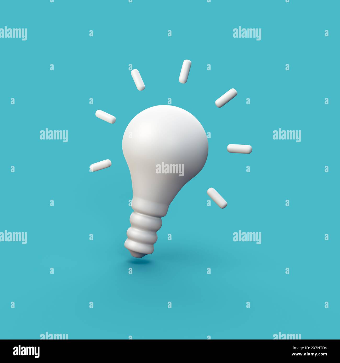 Light bulb idea symbol - stylized 3d CGI icon object, Not gen Ai Stock ...