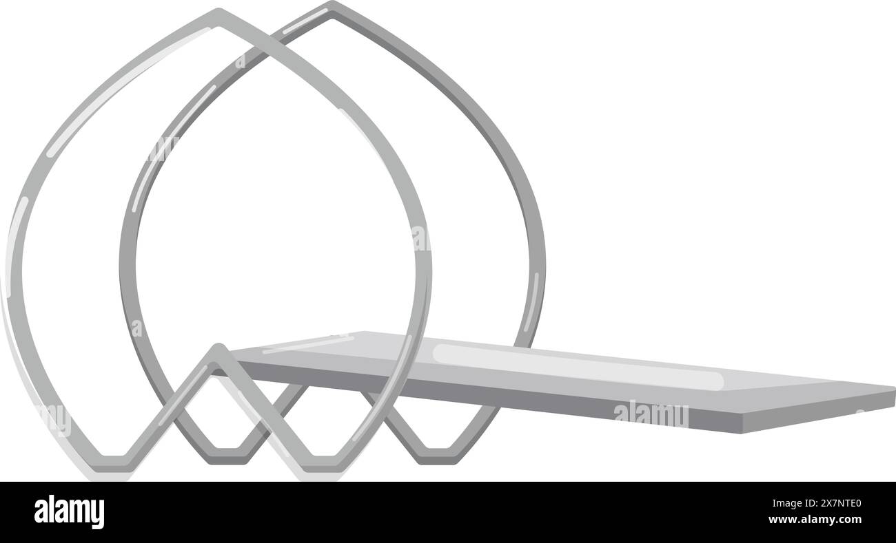 Abstract 3d silver rings and ramp on white background Stock Vector ...