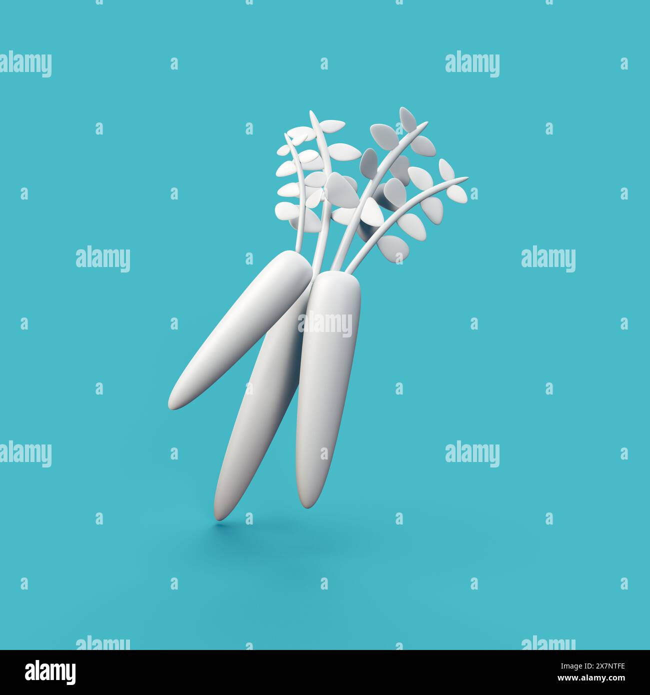 Three pieces of carrot vegetable - stylized 3d CGI icon object, Not gen ...