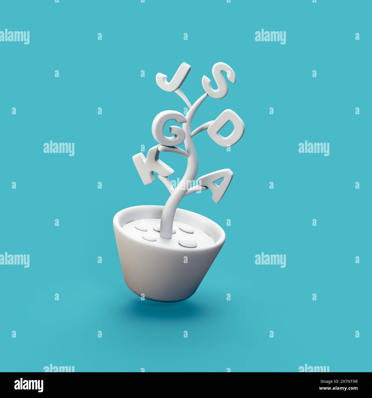Alphabet growing as plant - stylized 3d CGI icon object, Not gen Ai ...
