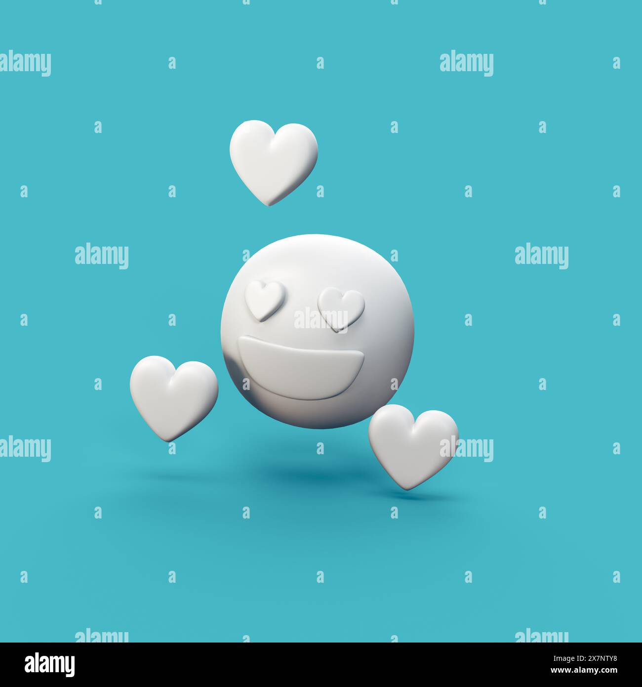 Heart smiley - stylized 3d CGI icon object, Not gen Ai Stock Photo - Alamy
