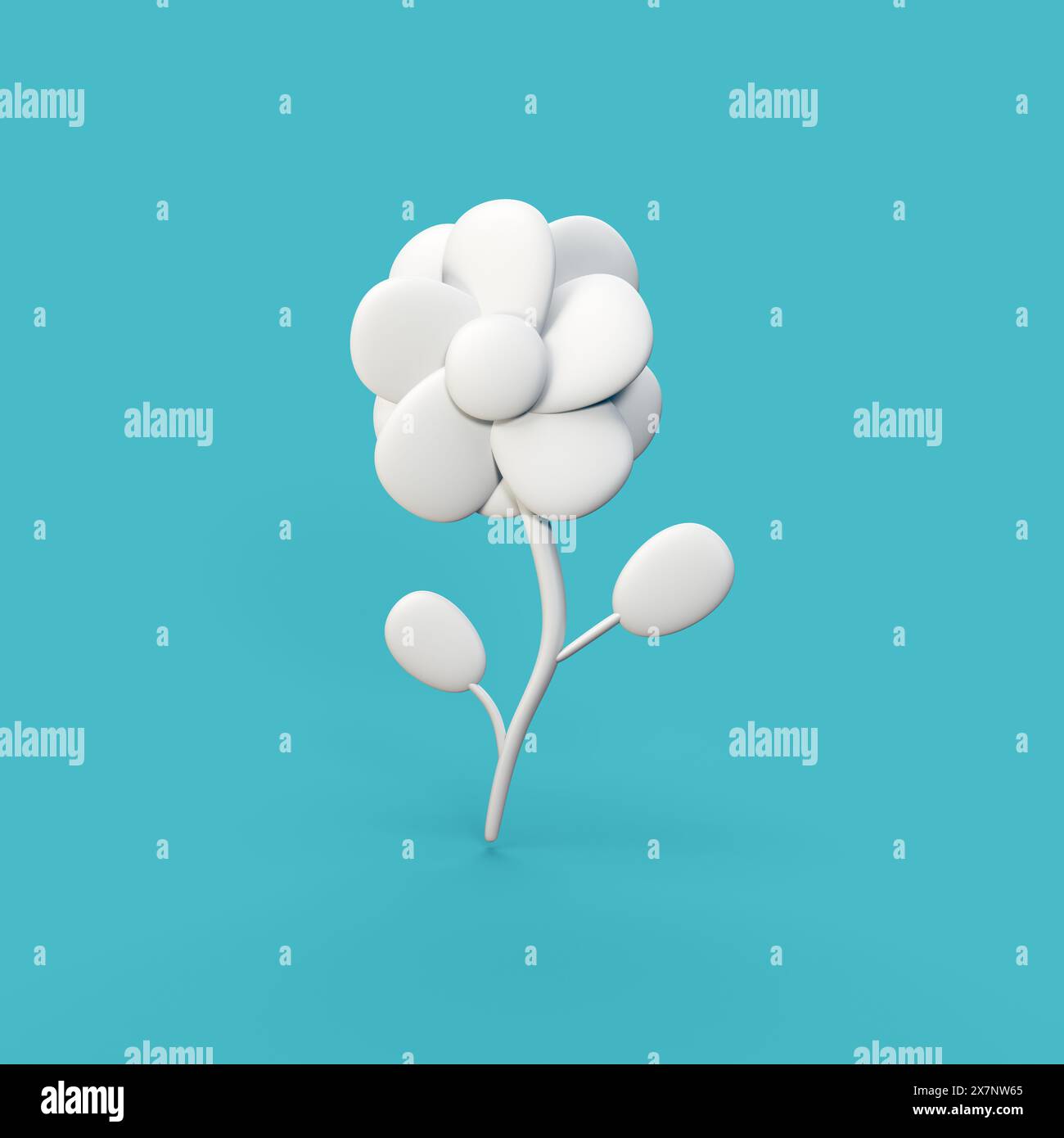 Flower - stylized 3d CGI icon object, Not gen Ai Stock Photo - Alamy