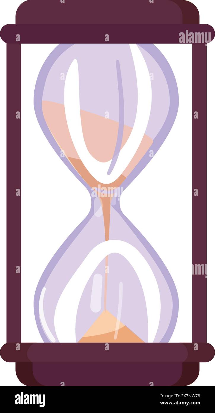 Digital illustration of a classic hourglass with sand trickling down ...