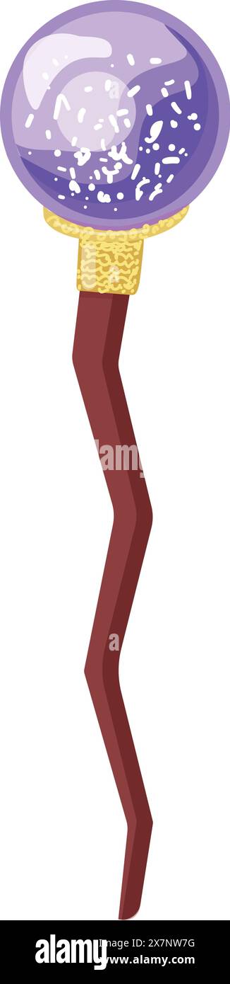 Enchanted crystal ball staff illustration Stock Vector Image & Art - Alamy