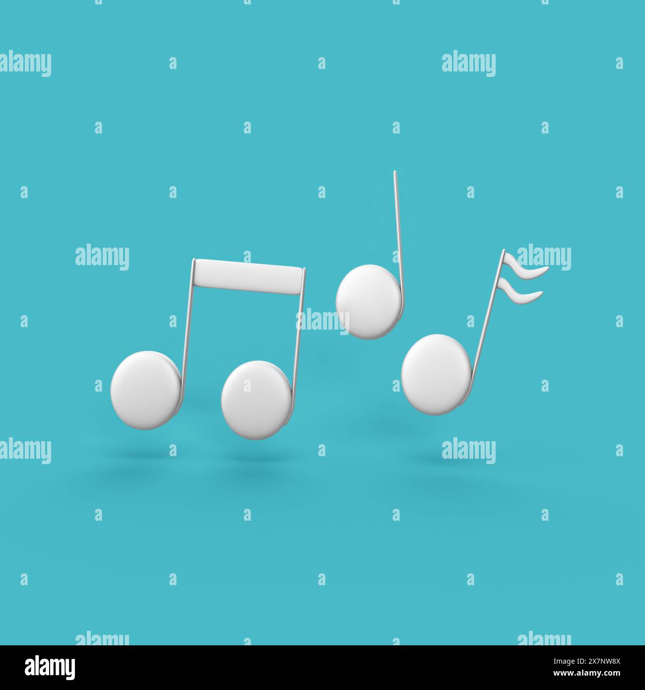 Music notes - stylized 3d CGI icon object, Not gen Ai Stock Photo - Alamy