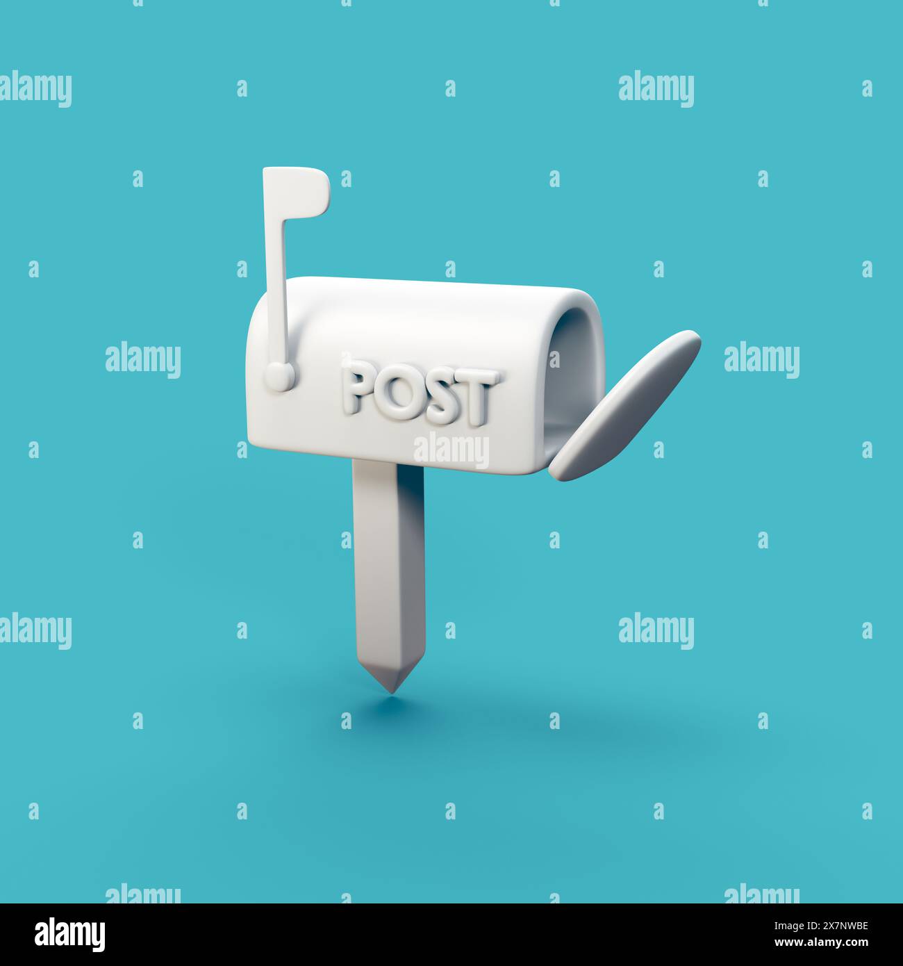 Mail box post - stylized 3d CGI icon object, Not gen Ai Stock Photo - Alamy