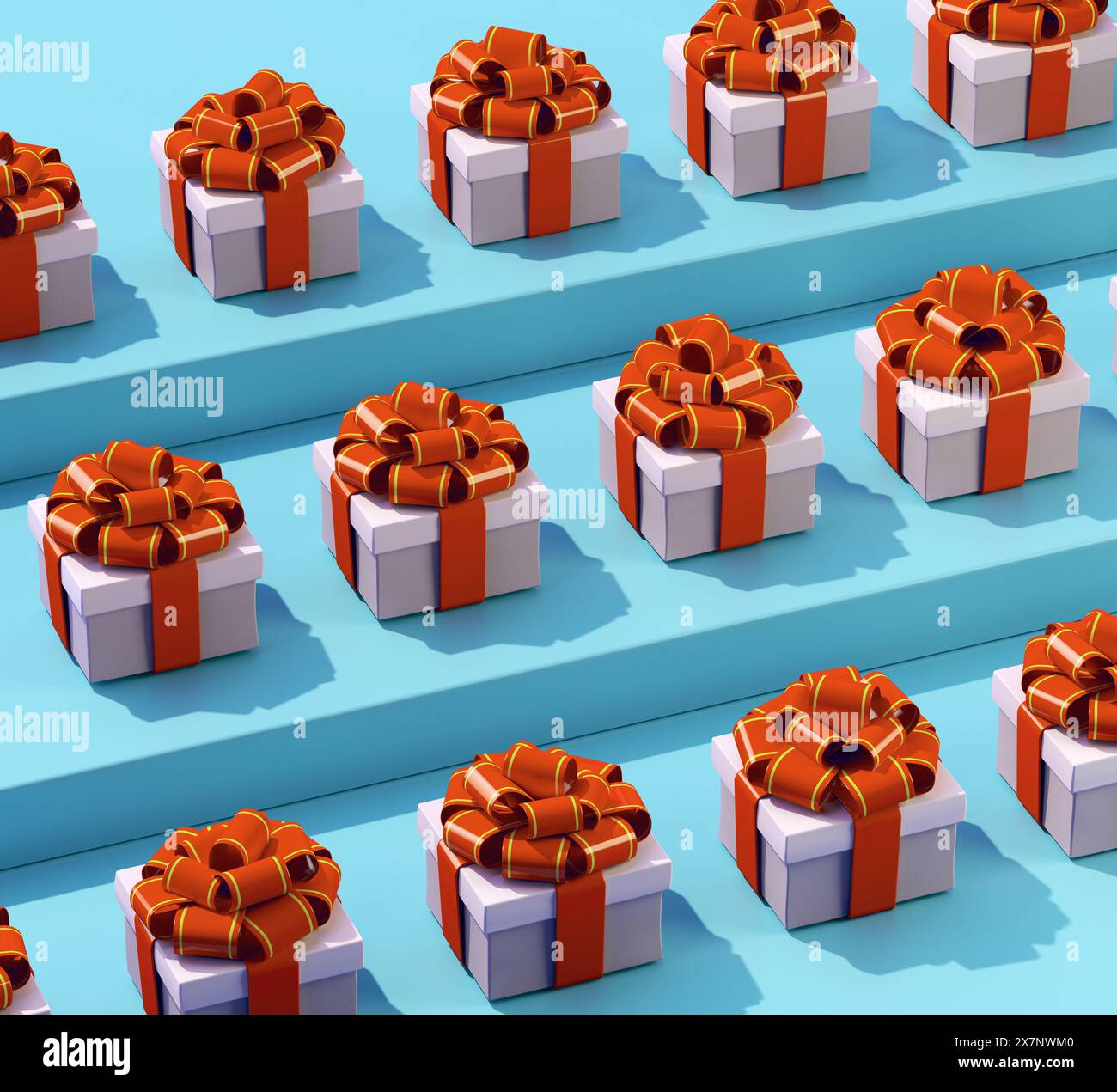 Pattern row of gift boxes Stock Photo - Alamy