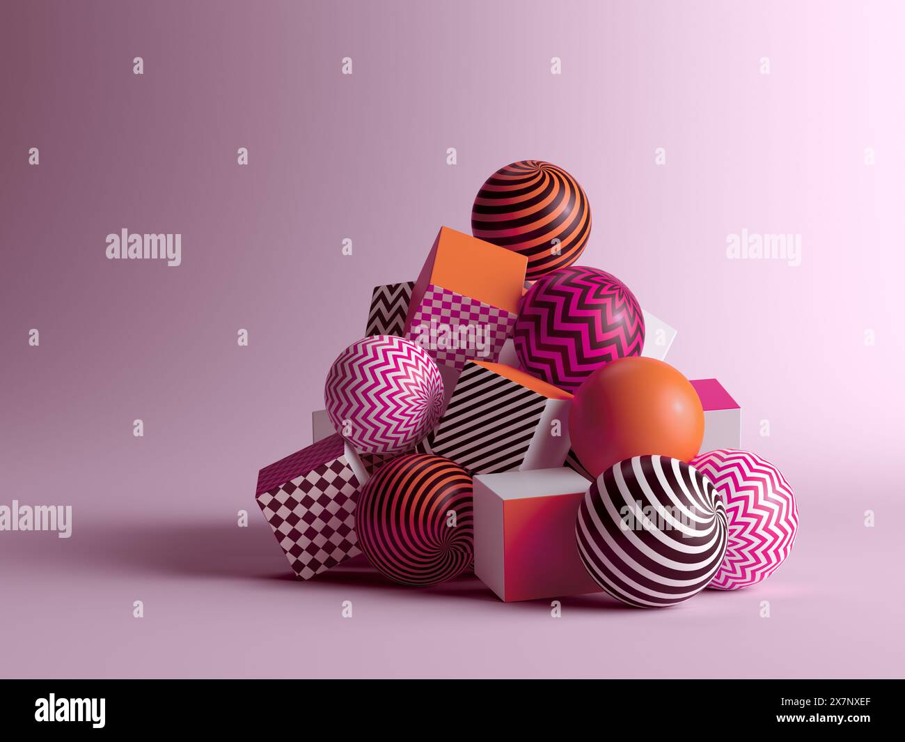 Striped objects modern design 3d , Not gen Ai Stock Photo - Alamy