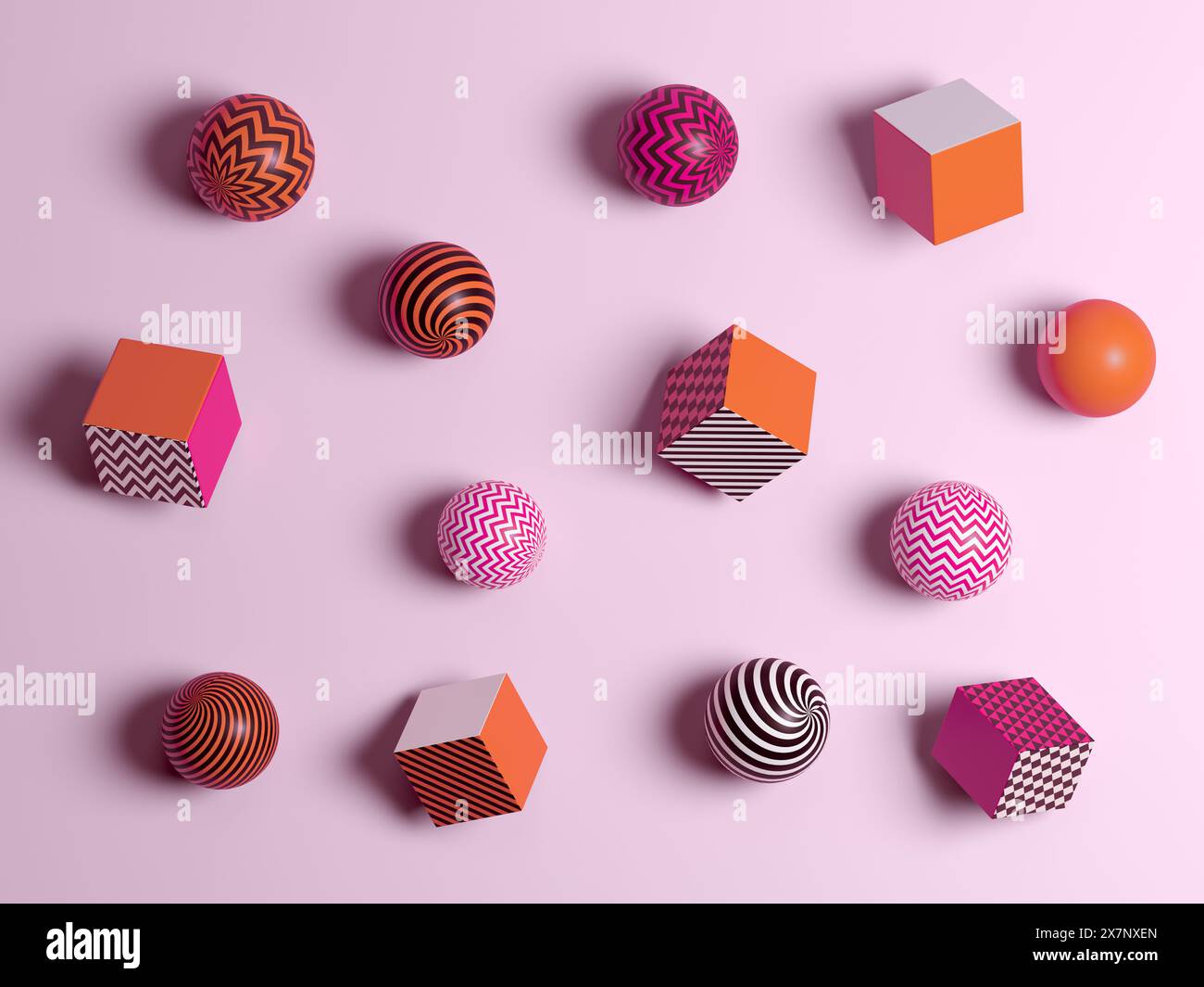 Striped objects modern design 3d , Not gen Ai Stock Photo - Alamy