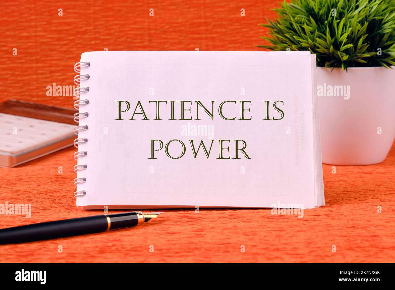 Personal development concept. Words PATIENCE IS POWER on a white ...