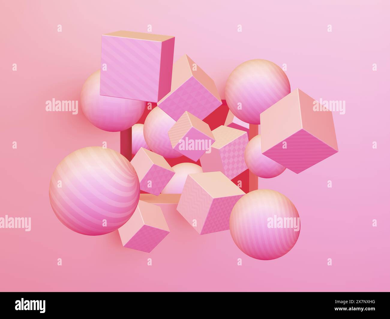 Striped objects modern design 3d , Not gen Ai Stock Photo - Alamy