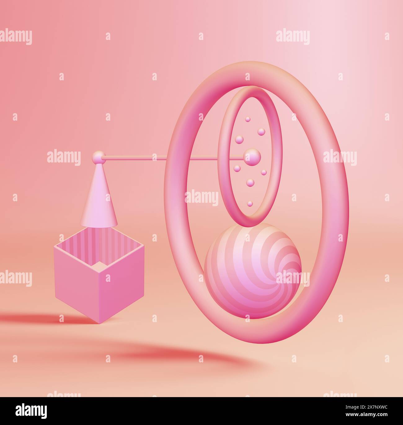 Striped objects modern design 3d , Not gen Ai Stock Photo - Alamy