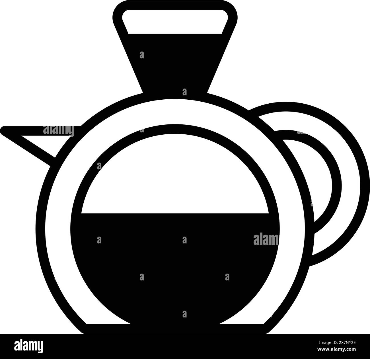 A Hot water kettle for making coffee icon illustration in line style ...