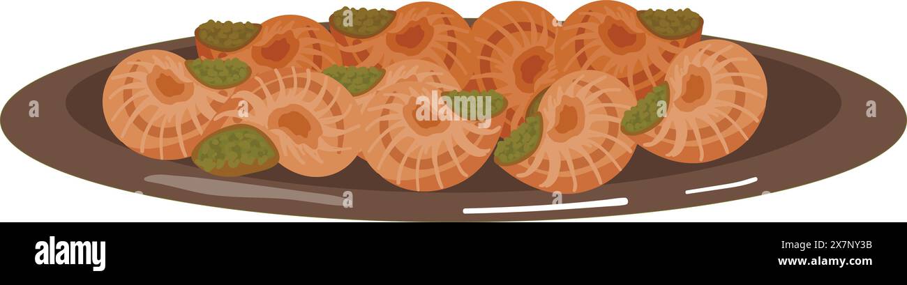 French snails food icon cartoon vector. Food cooked Stock Vector Image ...