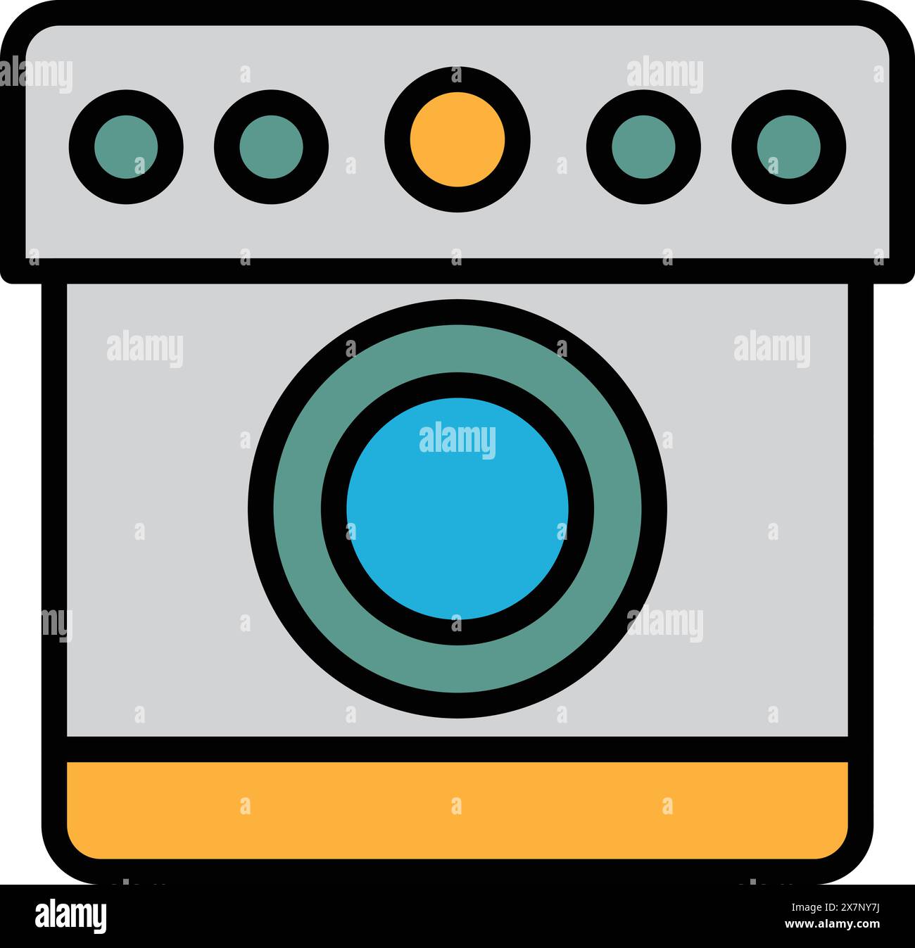 A Washing machine and dryer icon illustration in line style Stock ...