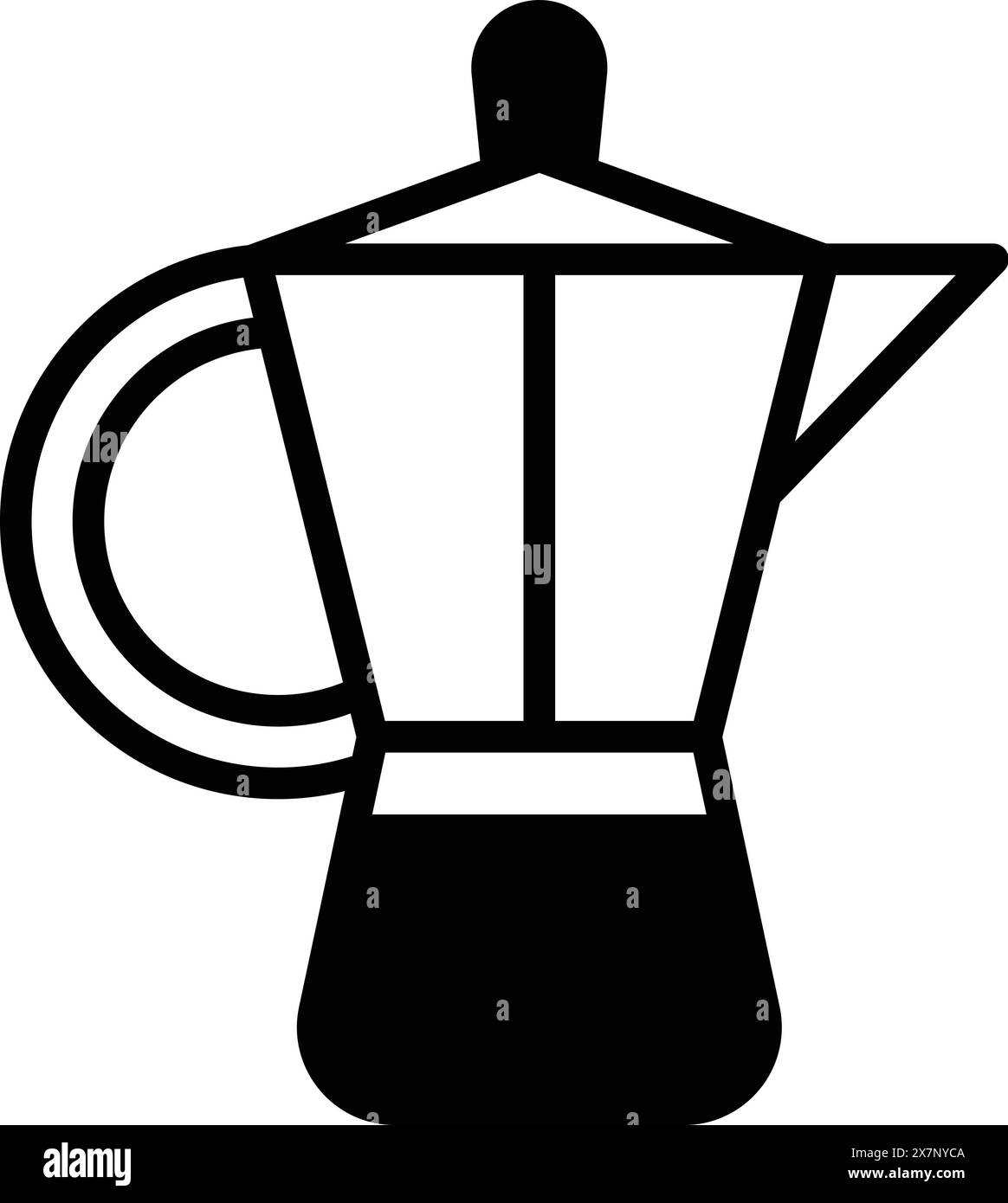 A Hot water kettle for making coffee icon illustration in line style ...