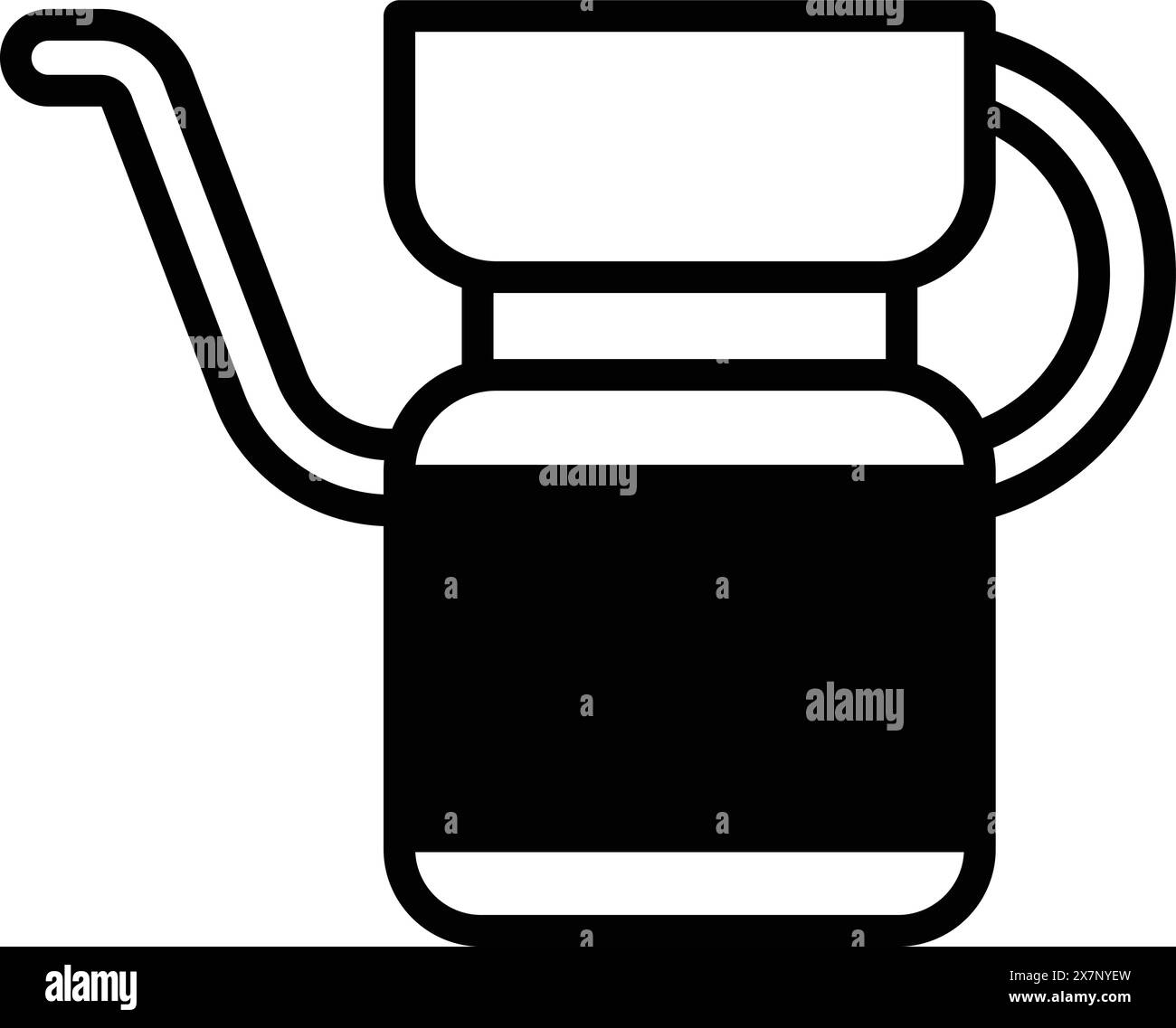 A Hot water kettle for making coffee icon illustration in line style ...