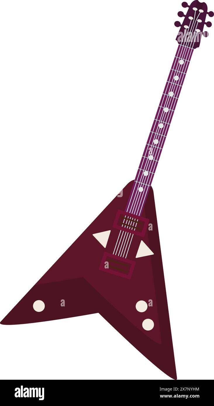 Purple flying v electric guitar illustration Stock Vector Image & Art ...