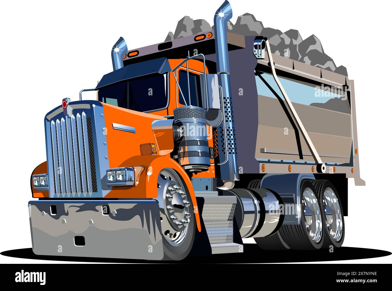 Vector Cartoon Dump Truck. Available EPS-10 vector format separated by ...