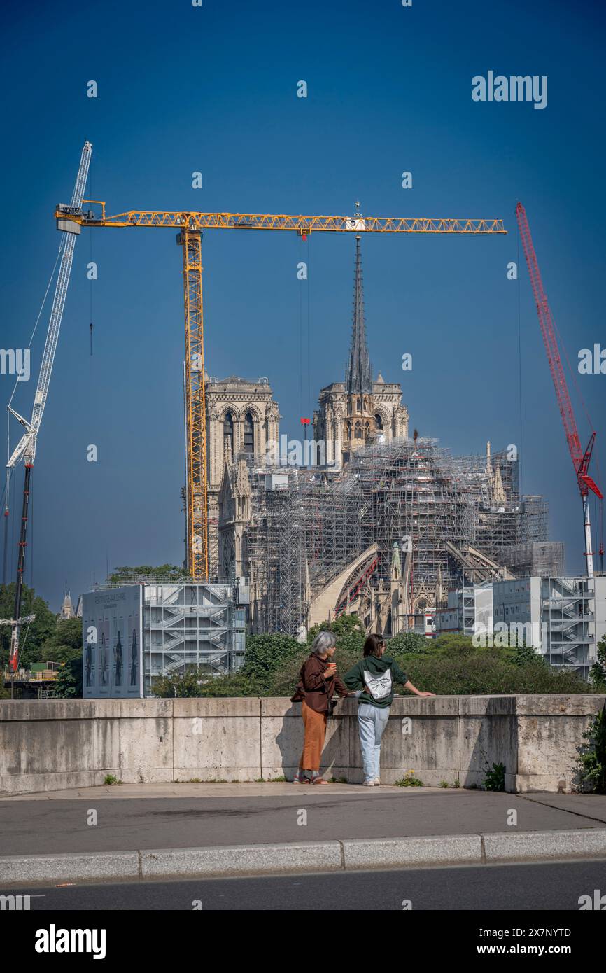 Paris, France - 05 20 2024: Notre Dame de Paris. Panoramic view of the ...