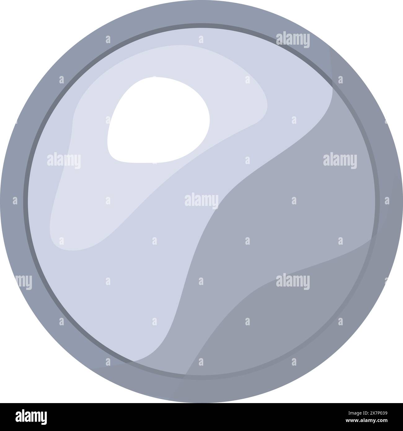 Vector illustration of a round grey cartoon stone, perfect for graphic ...