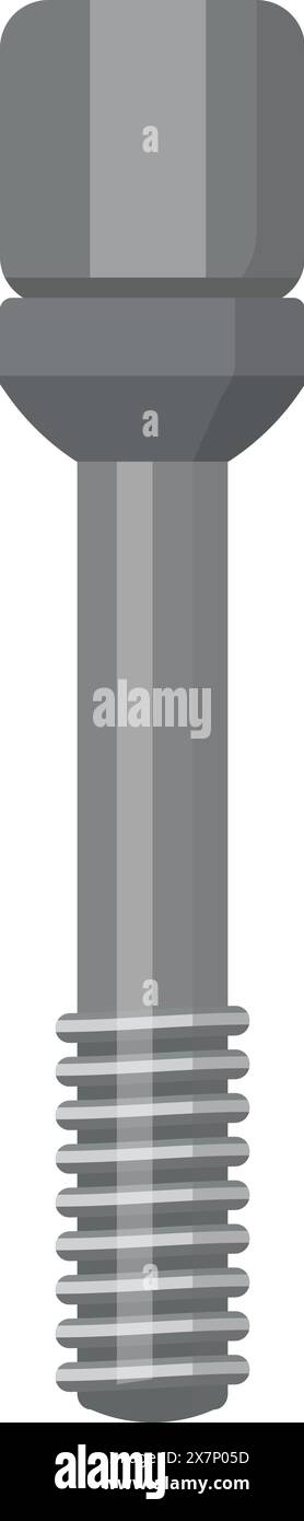 Detailed vector graphic of a metallic bolt, isolated on a white ...