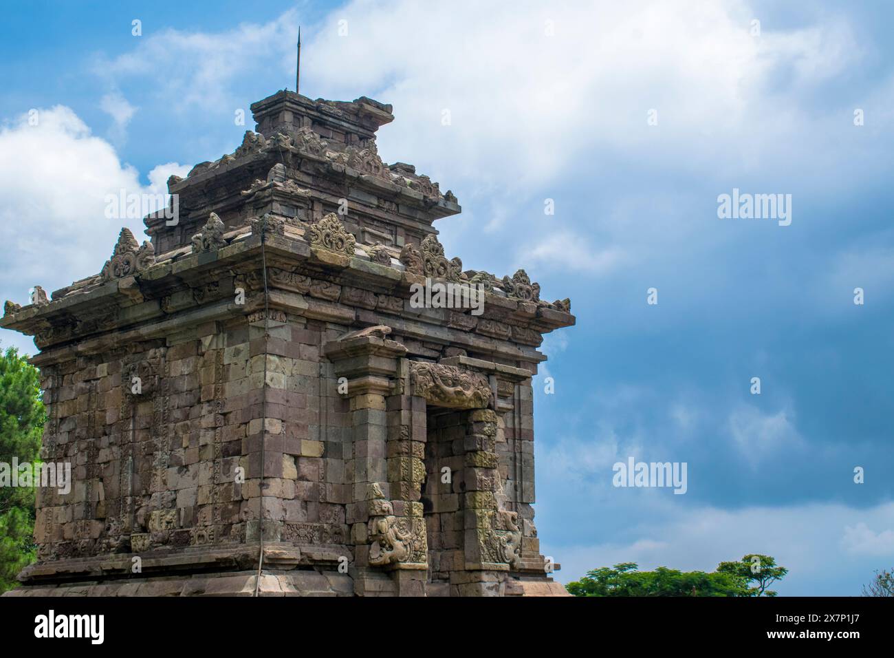 An ancient landmark known as Gedong Songo temple or candi Gedong Songo ...