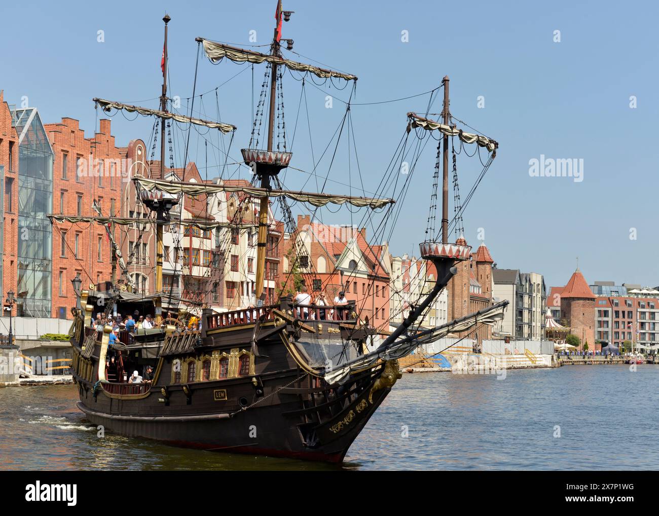 The Lew pirate river cruise galleon ship on Motlawa River in the Old ...