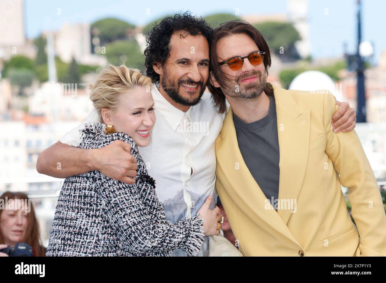 Maria Bakalova, Ali Abbasi und Sebastian Stan beim Photocall zum ...