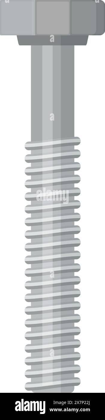 Vector illustration of a detailed metal bolt on a white background ...