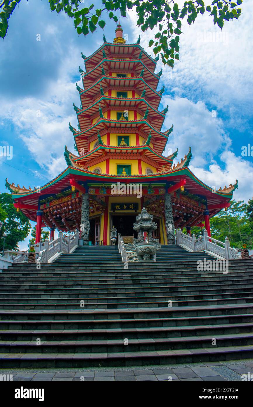 The dashing and popular spot of Avalokitesvara pagoda in the morning is ...