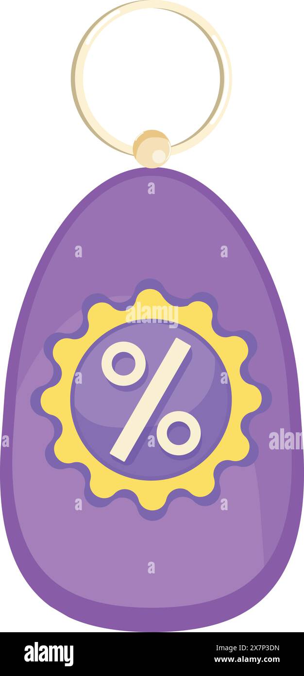 Cartoon discount tag keychain illustration Stock Vector Image & Art - Alamy
