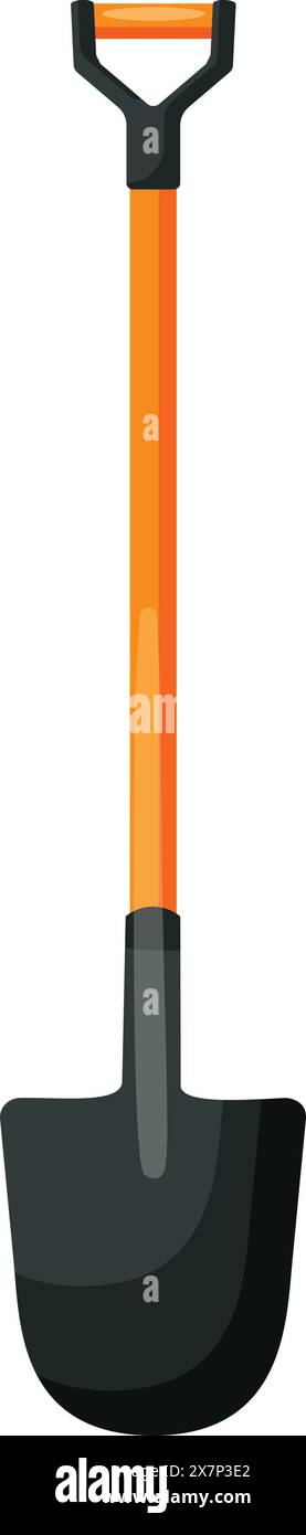 Garden spade with orange handle isolated on white Stock Vector Image ...