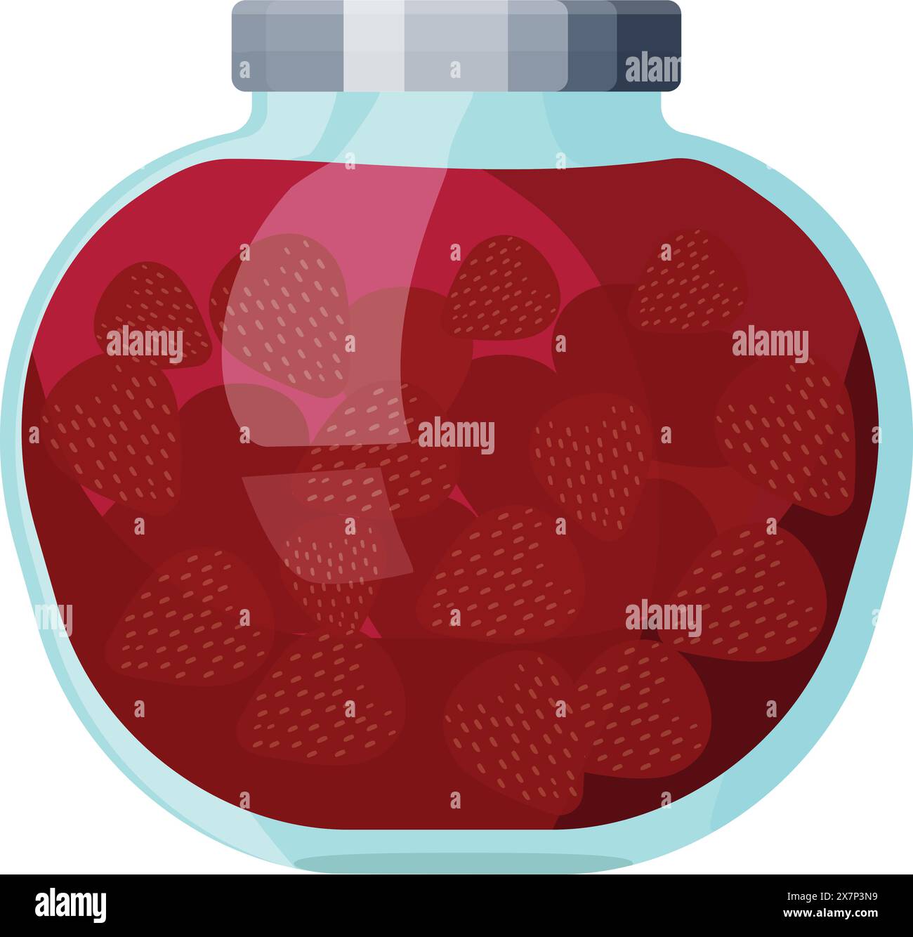 Cartoon strawberry jam jar illustration Stock Vector Image & Art - Alamy