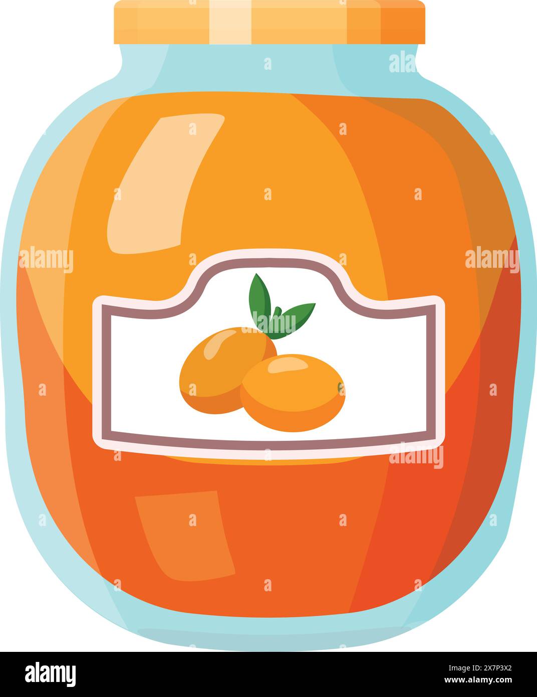 Cartoon apricot jam jar illustration Stock Vector Image & Art - Alamy