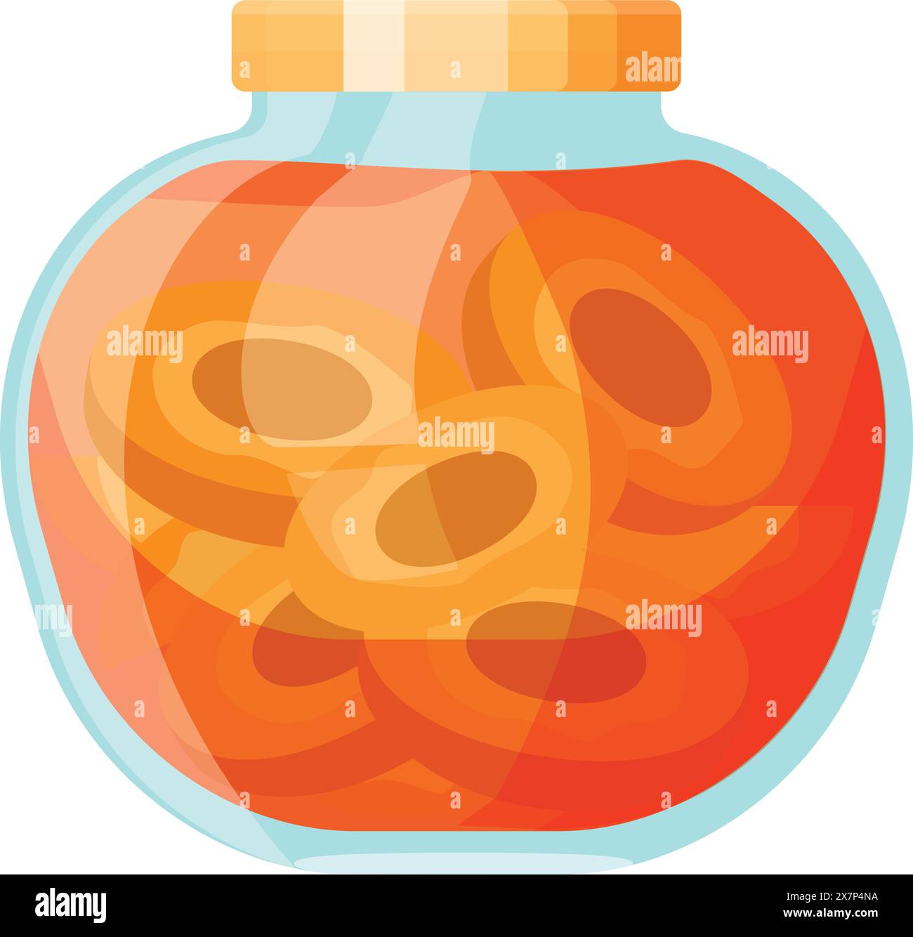 Cartoon jar of preserved peaches illustration Stock Vector Image & Art ...